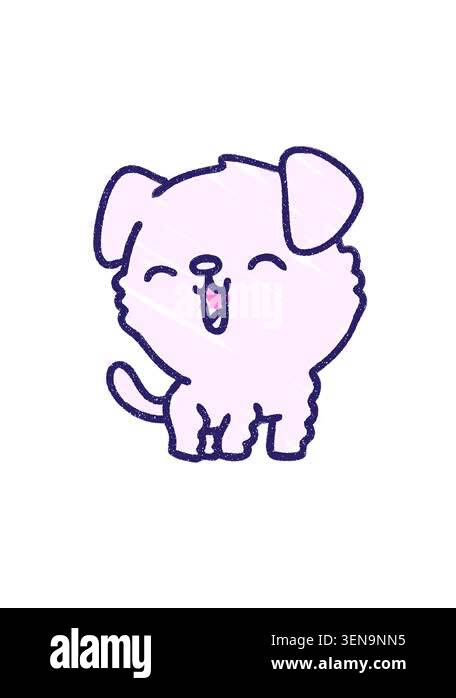 radioactive glowing animation of Cute Dog Chalk Drawing Stock Video ...