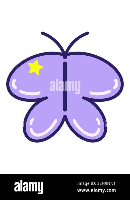 twinkling stars effect animation of simple cute hand drawn butterfly ...