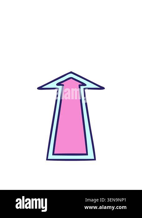 stretching up animation of hand drawn quirky cartoon of an arrow Stock ...