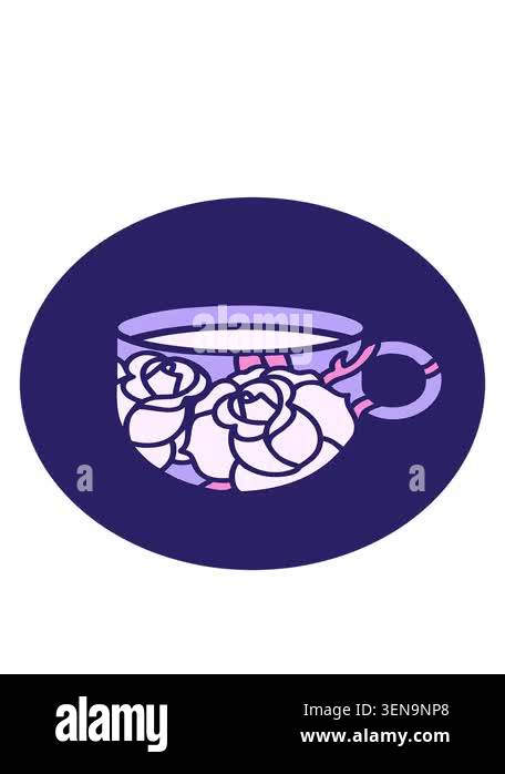 bobbing motion animation of a cup and flowers design Stock Video ...