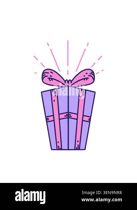 power up animation of illustration christmas present Stock Video ...