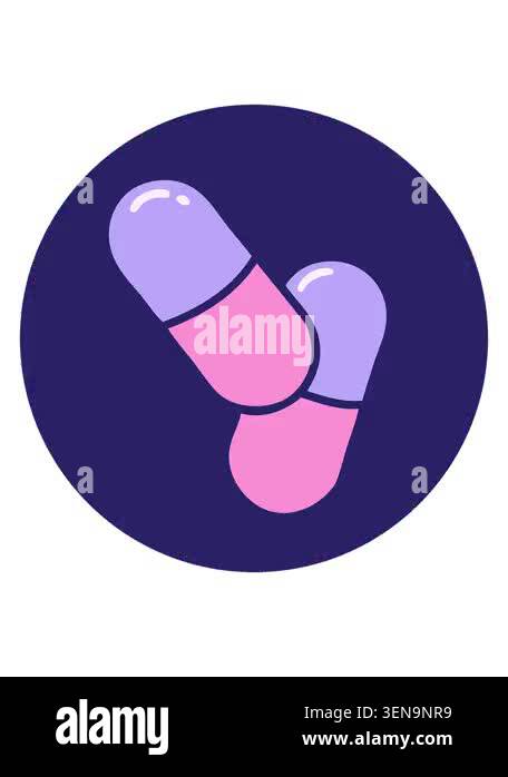 pixelize effect animation of iconic tattoo style image of pills Stock ...