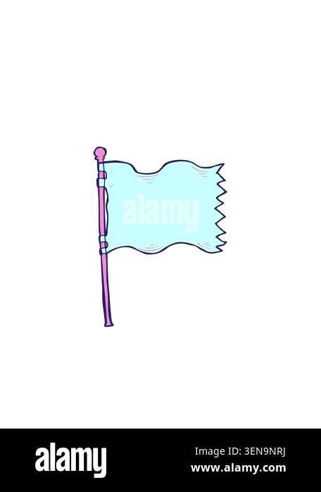 bobbing motion animation of a cartoon flag Stock Video Footage - Alamy