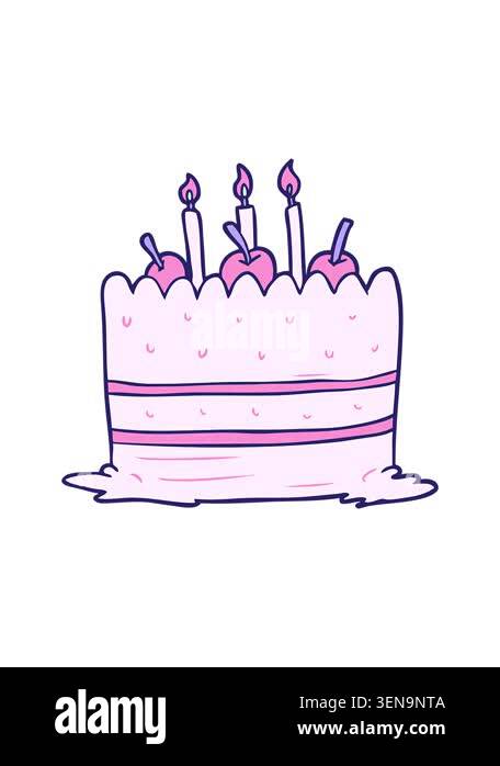 bobbing motion animation of a cartoon birthday cake Stock Video Footage ...