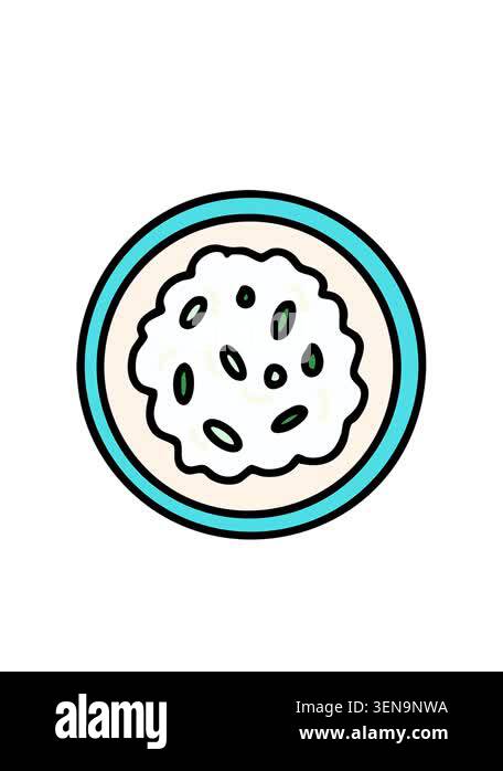 blinking radial lines animation of brazilian traditional rice dish with ...