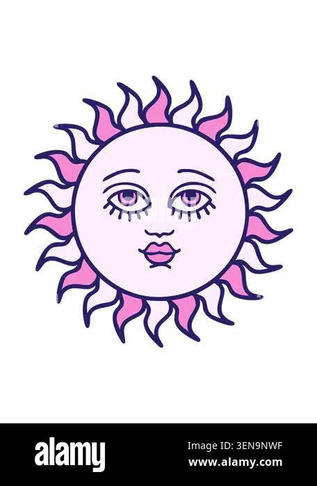 bob and pause animation of smiling sun design Stock Video Footage - Alamy