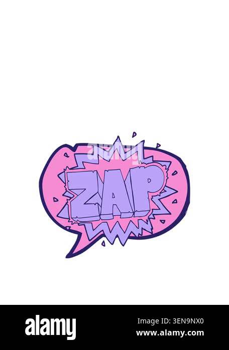 stretching up animation of happy freehand speech bubble cartoon zap ...