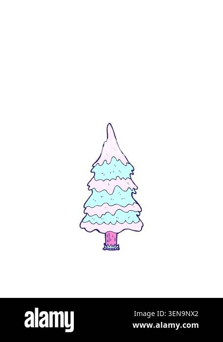 jumping motion animation of cartoon snowy tree Stock Video Footage - Alamy