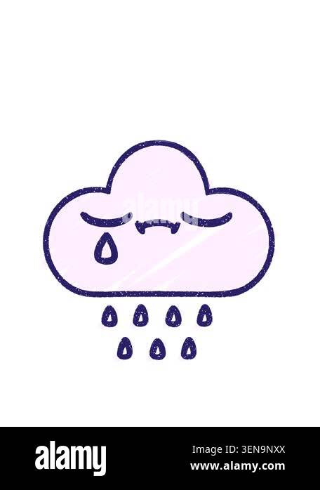 stretching up animation of Storm Cloud Chalk Drawing Stock Video ...