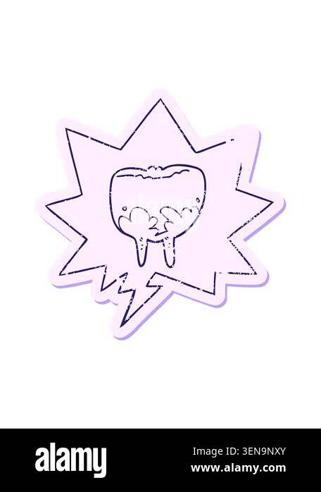 attention grabbing animation of cartoon tooth with speech bubble ...