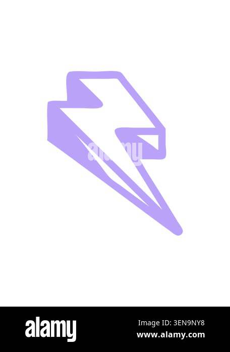 shine light effect animation of lightning bolt icon Stock Video Footage ...