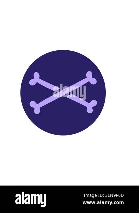 horizontally vibrating animation of tattoo style image of cross bones ...
