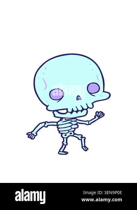 bobbing motion animation of cute cartoon dancing skeleton Stock Video ...
