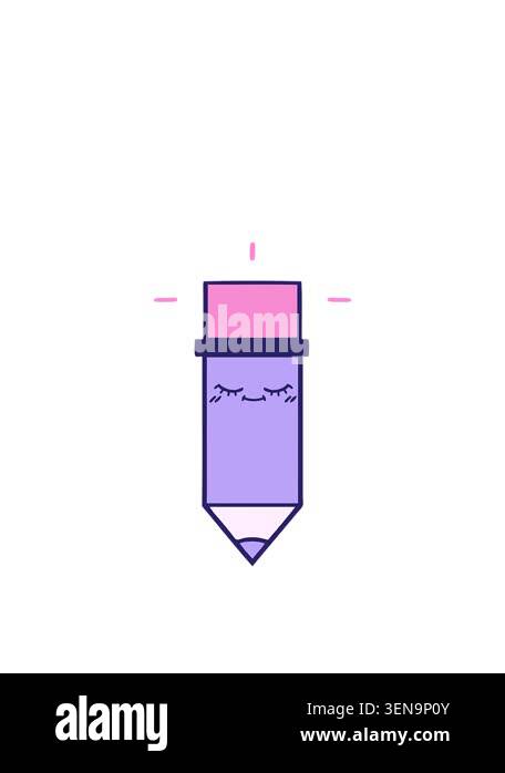 rise and float animation of cartoon of a pencil Stock Video Footage - Alamy