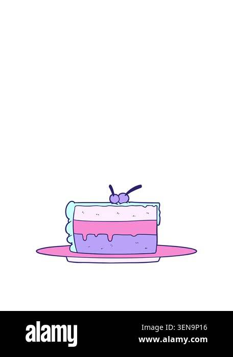 stretching up animation of cartoon cake illustration Stock Video ...