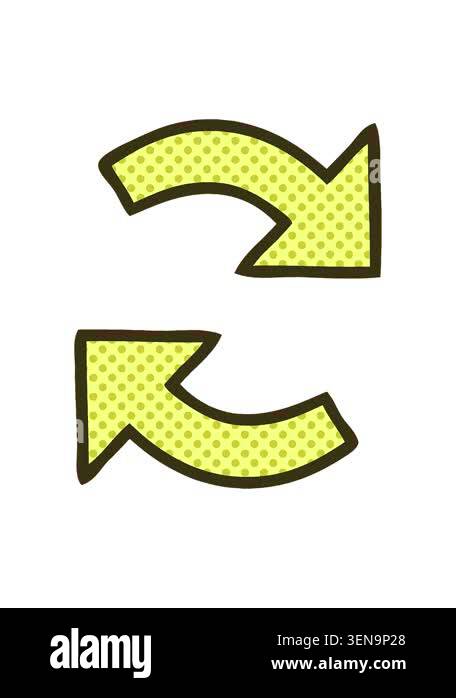 changing color animation of comic book style cartoon of a recycling ...