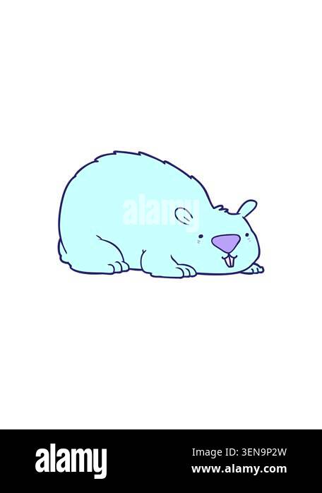 starburst effect animation of cartoon of wombat Stock Video Footage - Alamy