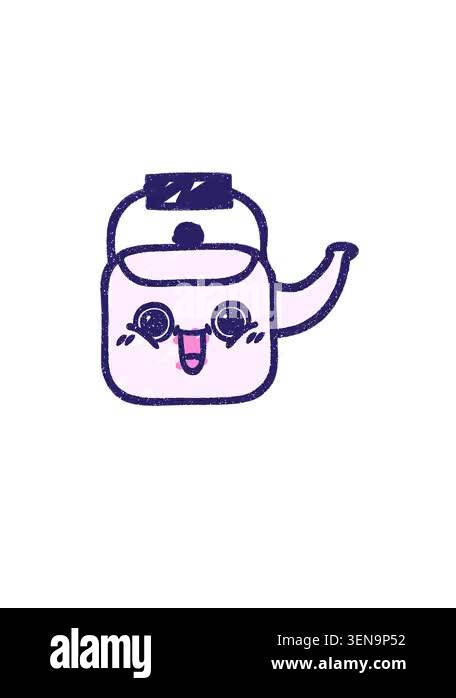 rise and float animation of a Kettle Chalk Drawing Stock Video Footage ...