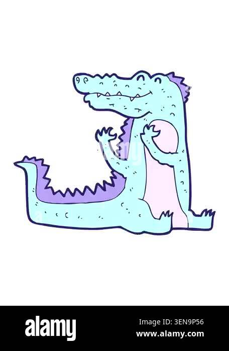 shivering motion animation of cartoon crocodile design Stock Video ...