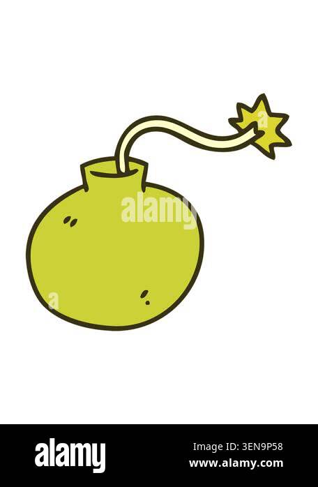 changing color animation of hand drawn quirky bomb Stock Video Footage ...