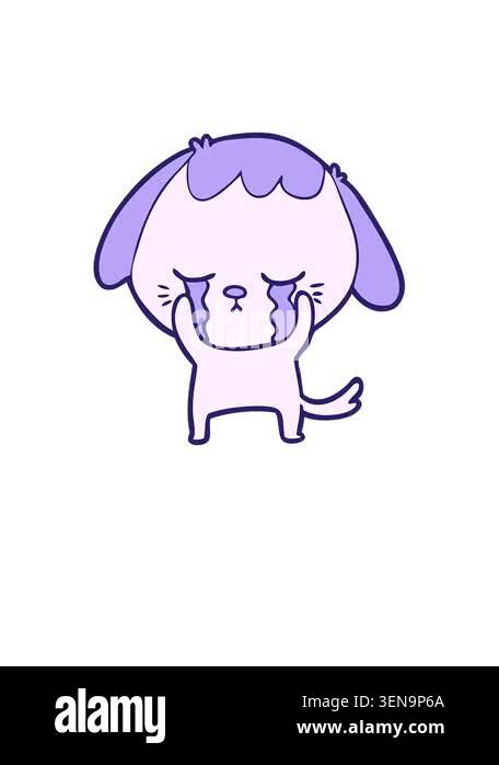 rise and float animation of cute puppy crying cartoon Stock Video ...