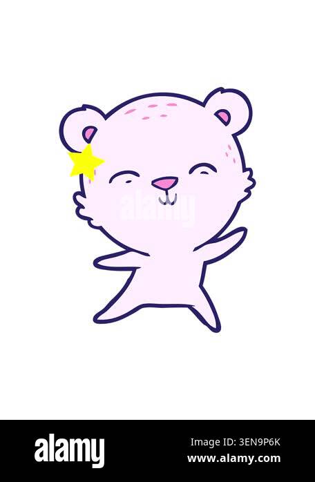 twinkling stars effect animation of a bear cartoon character Stock ...