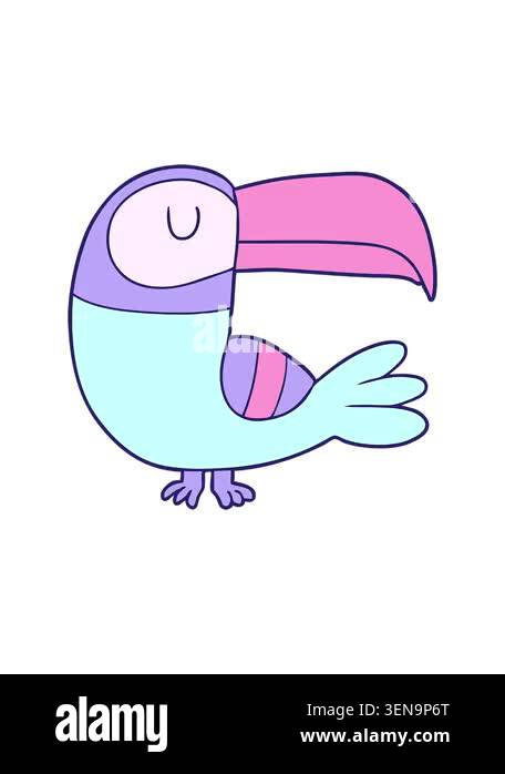 spinning motion animation of toucan illustration Stock Video Footage ...