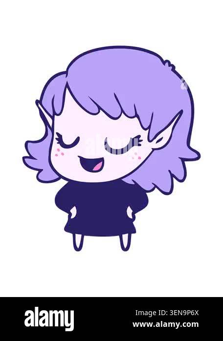 pixelize effect animation of happy cartoon elf girl design Stock Video ...