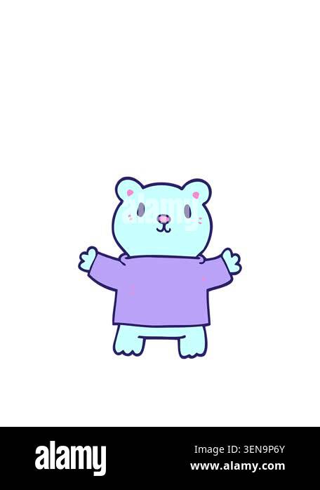 jumping motion animation of cartoon doodle teddy bear Stock Video ...