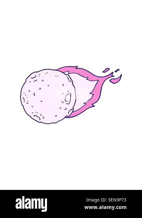 attention grabbing animation of cartoon meteorite Stock Video Footage ...