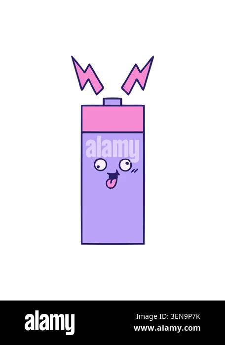pixelize effect animation of cartoon of a battery Stock Video Footage ...