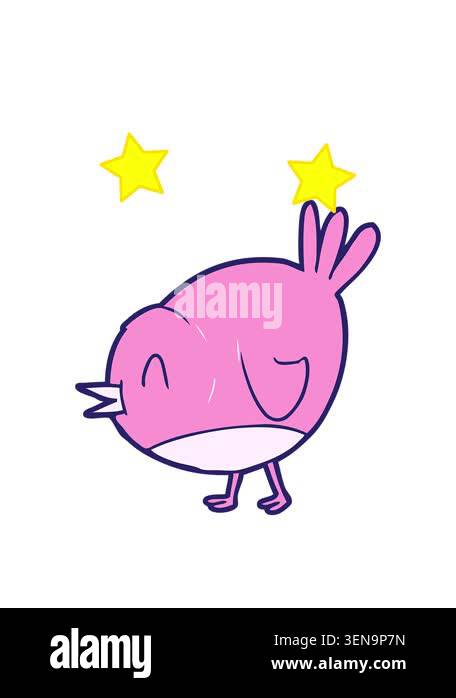 spinning stars animation of Cartoon retro Bird Stock Video Footage - Alamy
