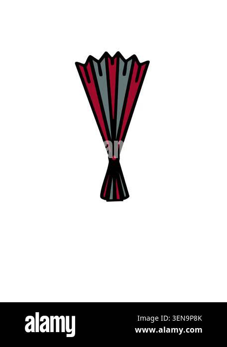 rise and float animation of closed traditional folding japanese fan ...
