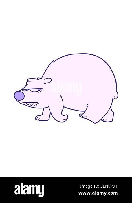 shaking motion animation of cute polar bear neon cartoon Stock Video ...