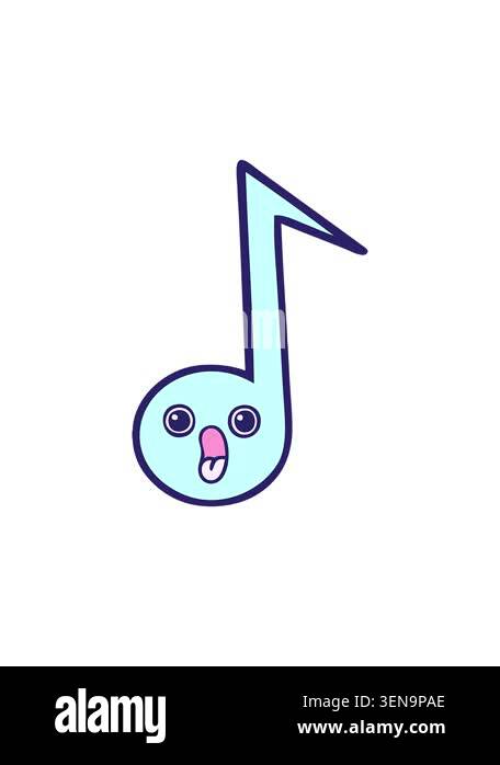 popping motion animation of cute drawing of a musical note Stock Video ...