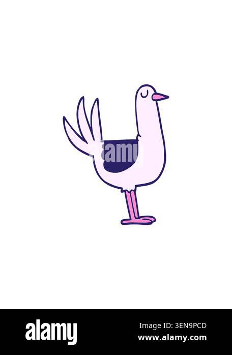 radioactive glowing animation of cartoon doodle tall bird Stock Video ...