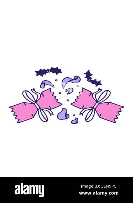 bobbing motion animation of hand drawn quirky cartoon popped cracker ...