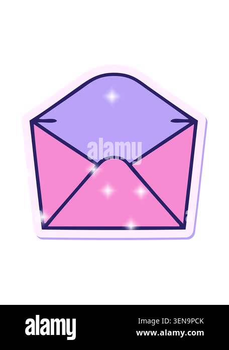glitter effect animation of sticker of a quirky hand drawn cartoon ...