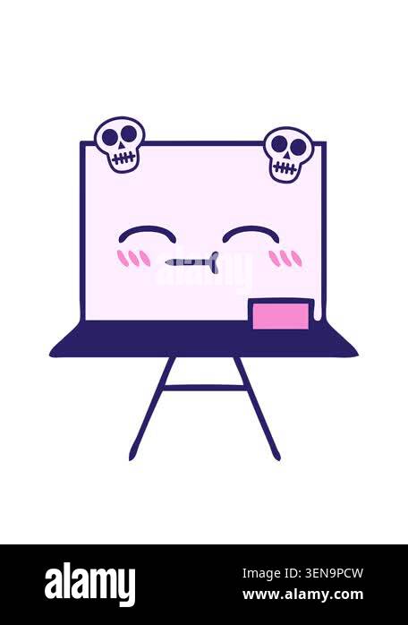 Vertical video showing a cute cartoon whiteboard with a happy face and ...