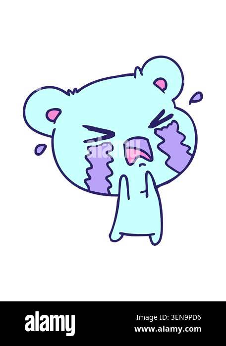 shaking motion animation of freehand drawn cartoon of a cute crying ...