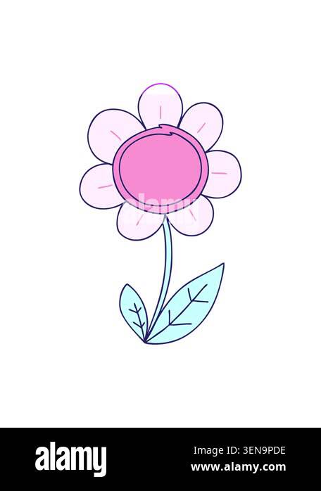 power up animation of quirky cartoon daisy Stock Video Footage - Alamy