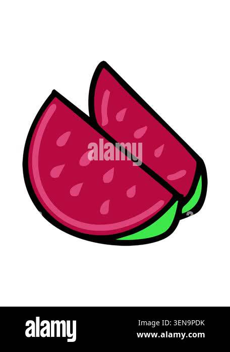 spinning motion animation of slices of brazilian water melon Stock ...