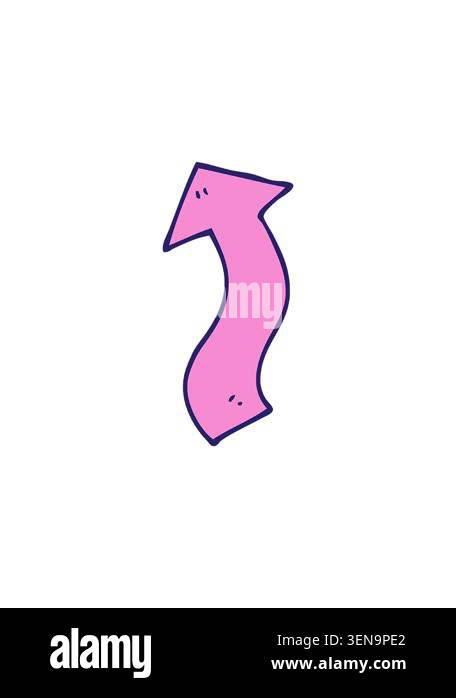 radioactive glowing animation of cartoon doodle directing arrow Stock ...