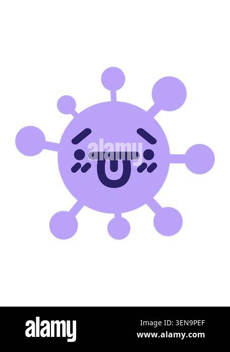jiggle and pause animation of embarrassed virus icon Stock Video ...