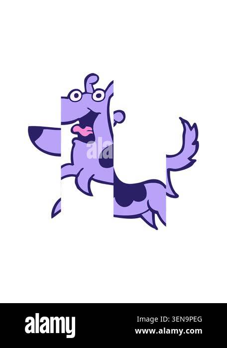 splitting motion animation of happy dog cartoon Stock Video Footage - Alamy