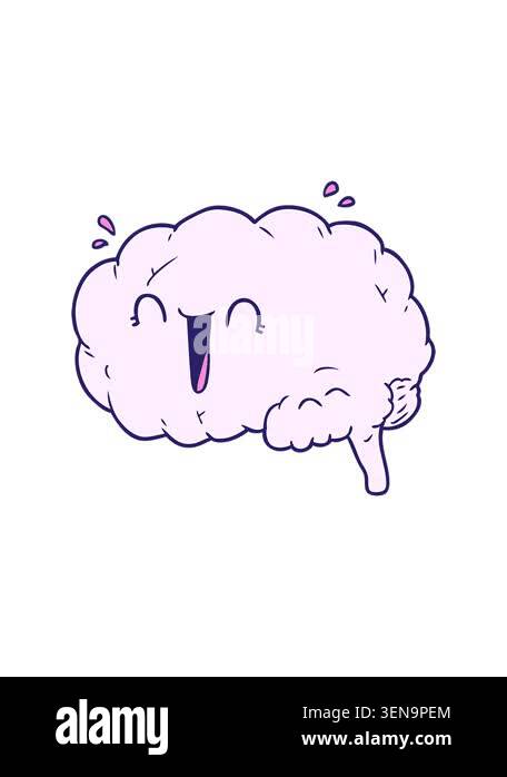 attention grabbing animation of cartoon brain laughing Stock Video ...