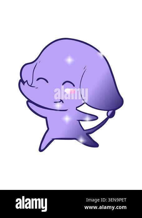 glitter effect animation of cute retro cartoon elephant Stock Video ...