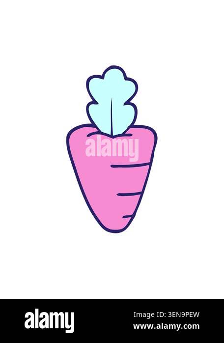 jiggle motion animation of cartoon doodle carrot Stock Video Footage ...