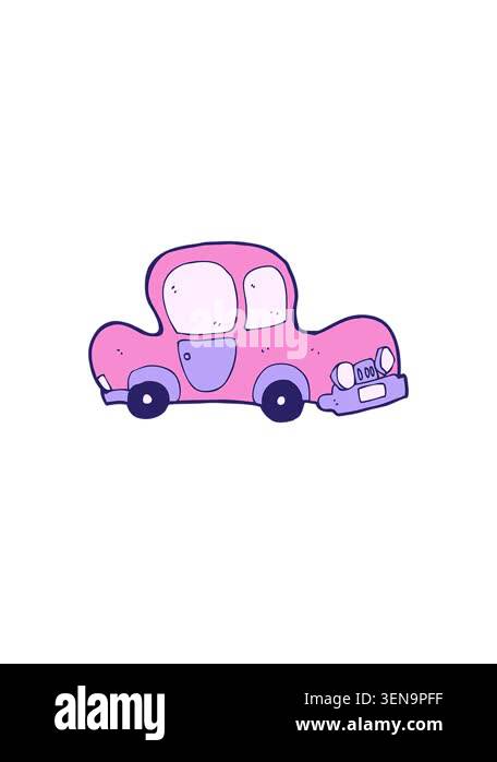 attention grabbing animation of car cartoon Stock Video Footage - Alamy