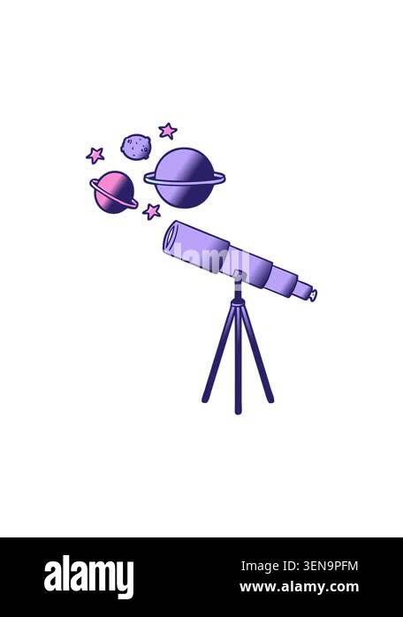 popping motion animation of telescope design Stock Video Footage - Alamy